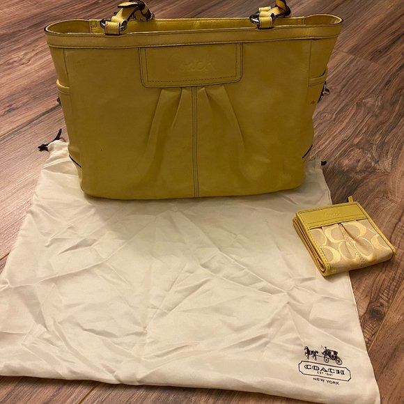 Coach | Bags | Coach Yellow Purse And Wallet Set | Poshmark